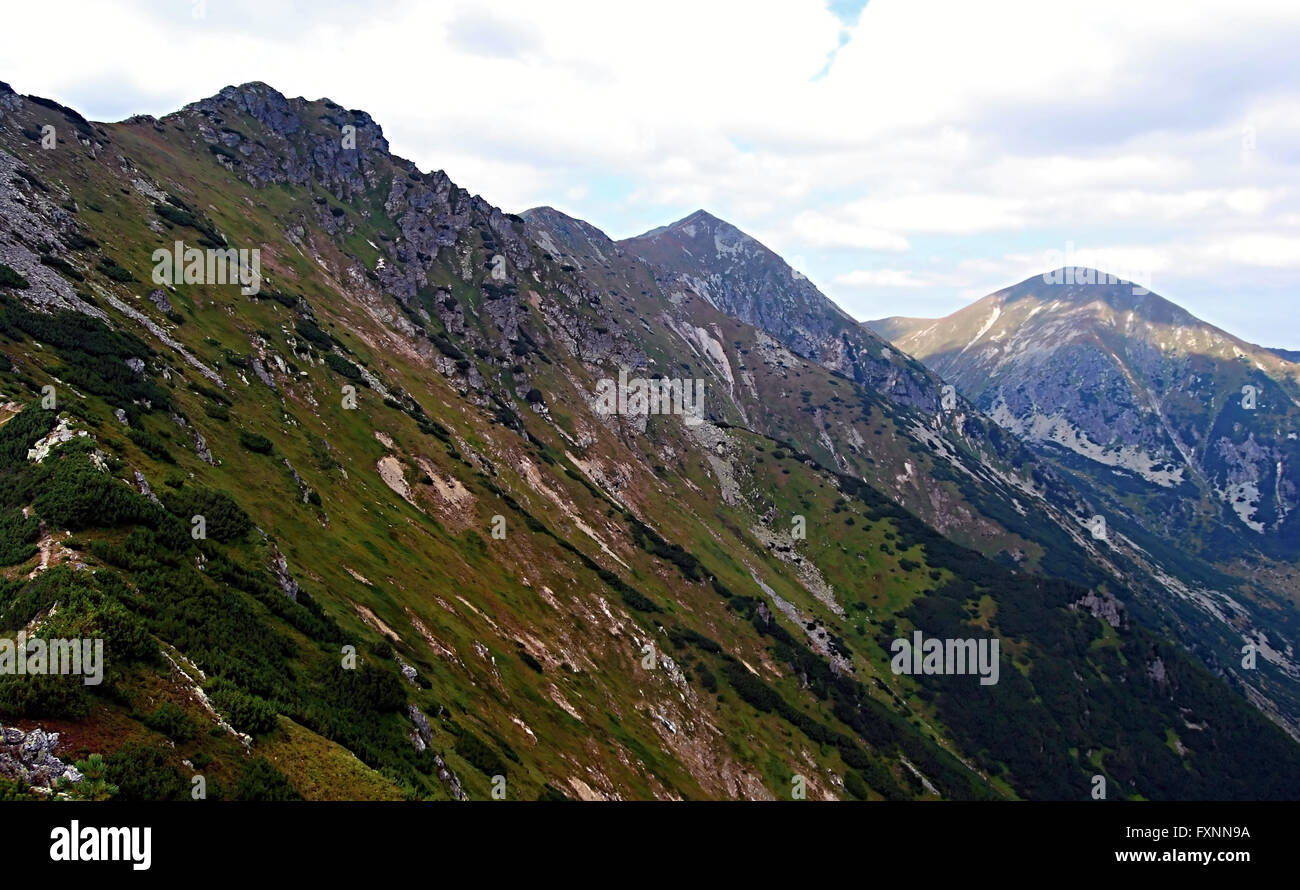 Bystra and other peaks in Zapadne Tatry mountains from Nizna Magura ...