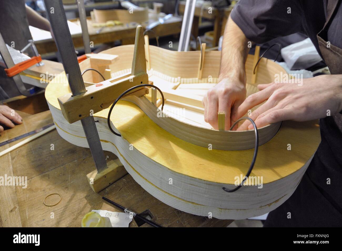 Milan (Italy) Civic School of Violin Making, construction phases of a ...