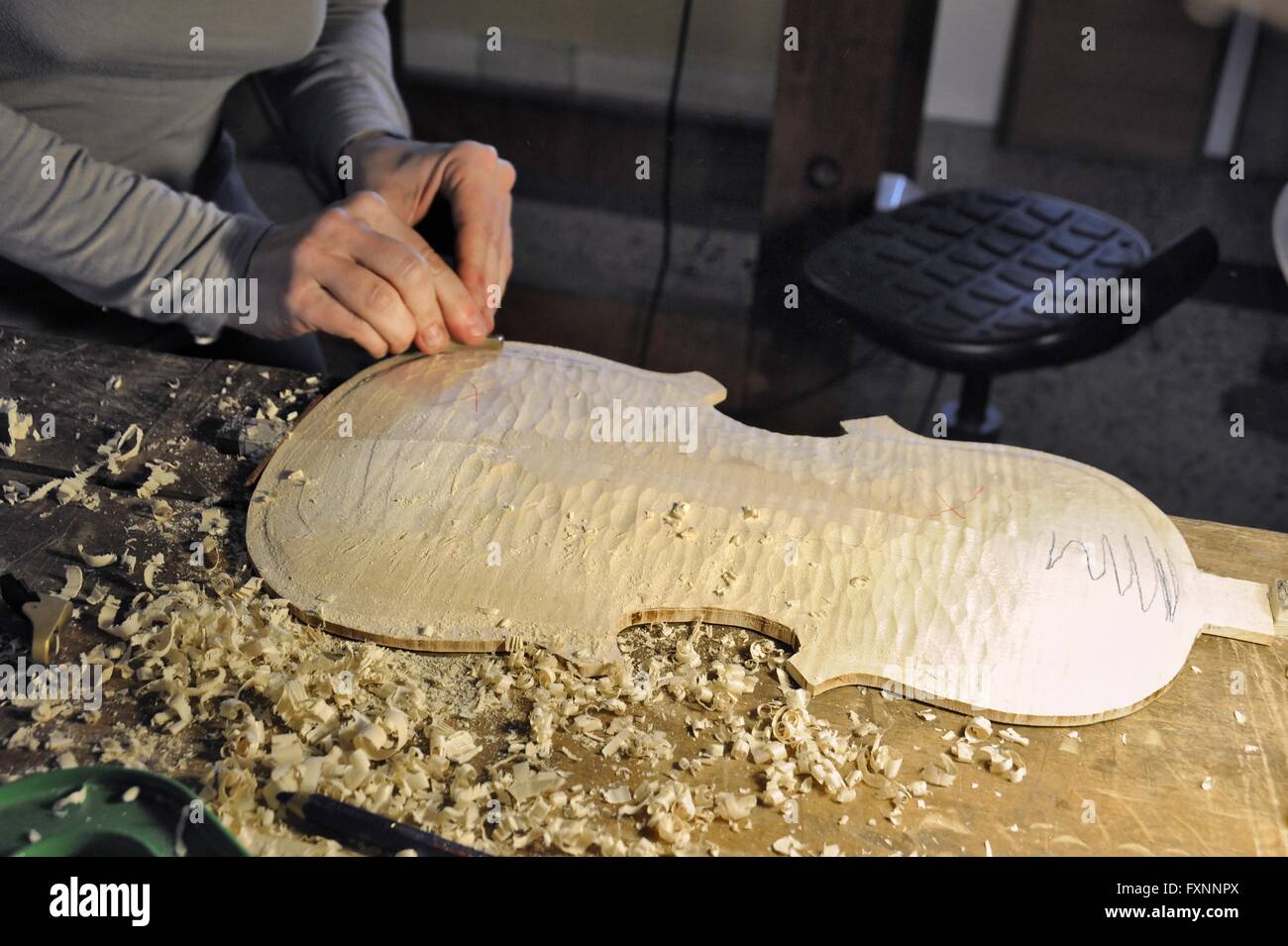 Milan (Italy) Civic School of Violin Making, construction phases of a ...
