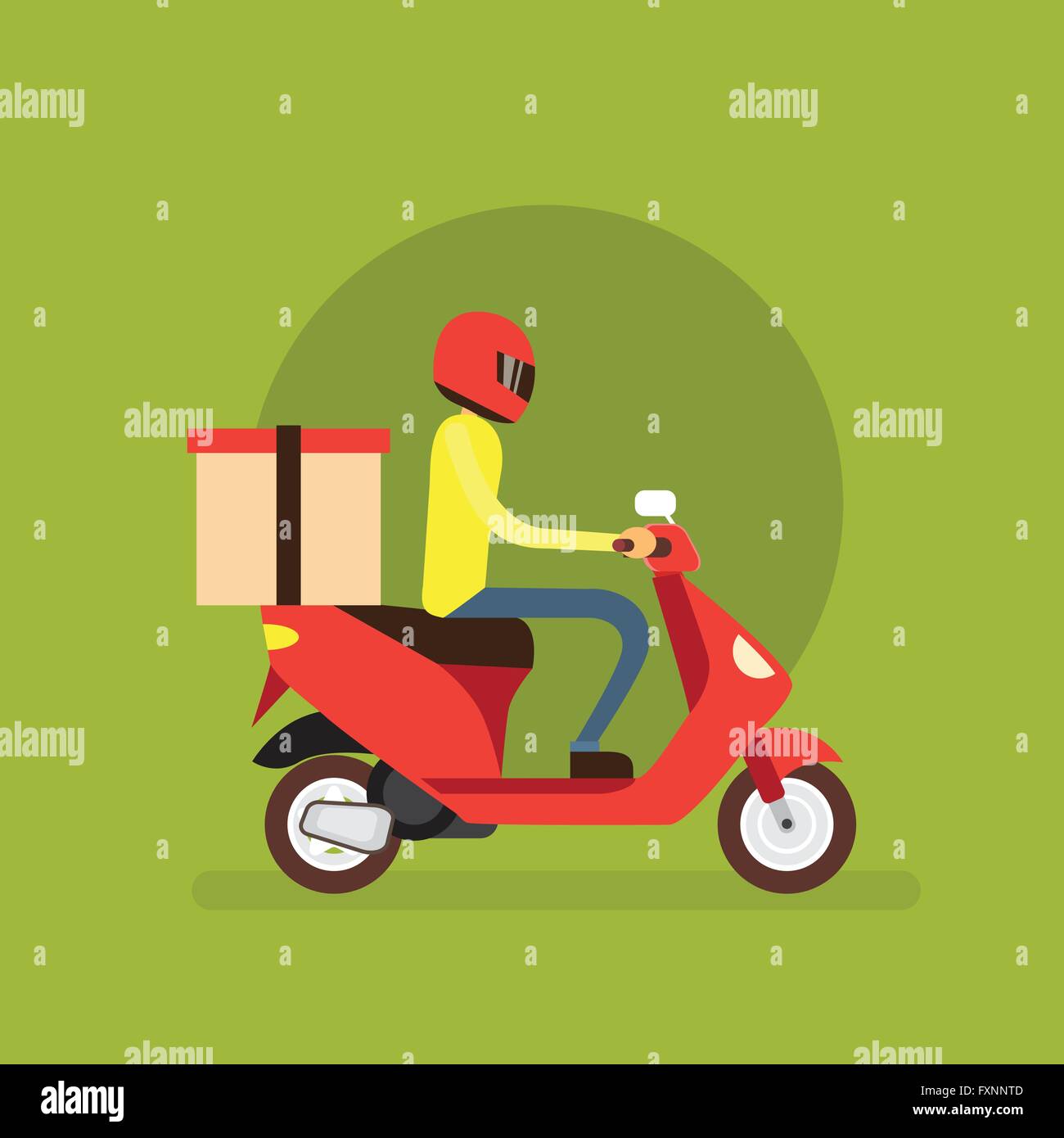 Delivery Boy Ride Scooter Motorcycle Stock Vector Image & Art - Alamy