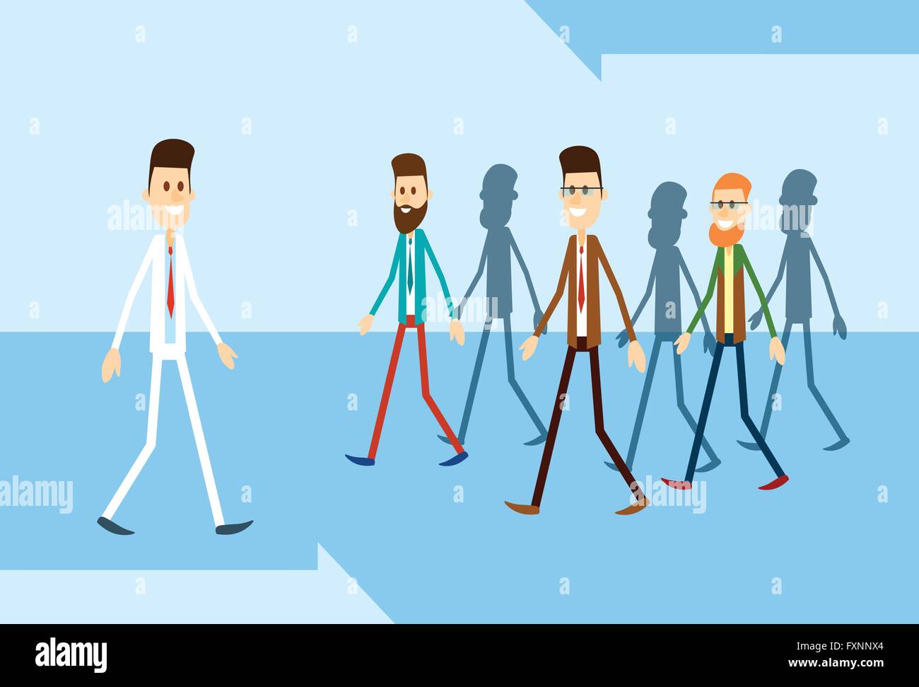 Crowd of men and one woman Stock Vector Images - Alamy