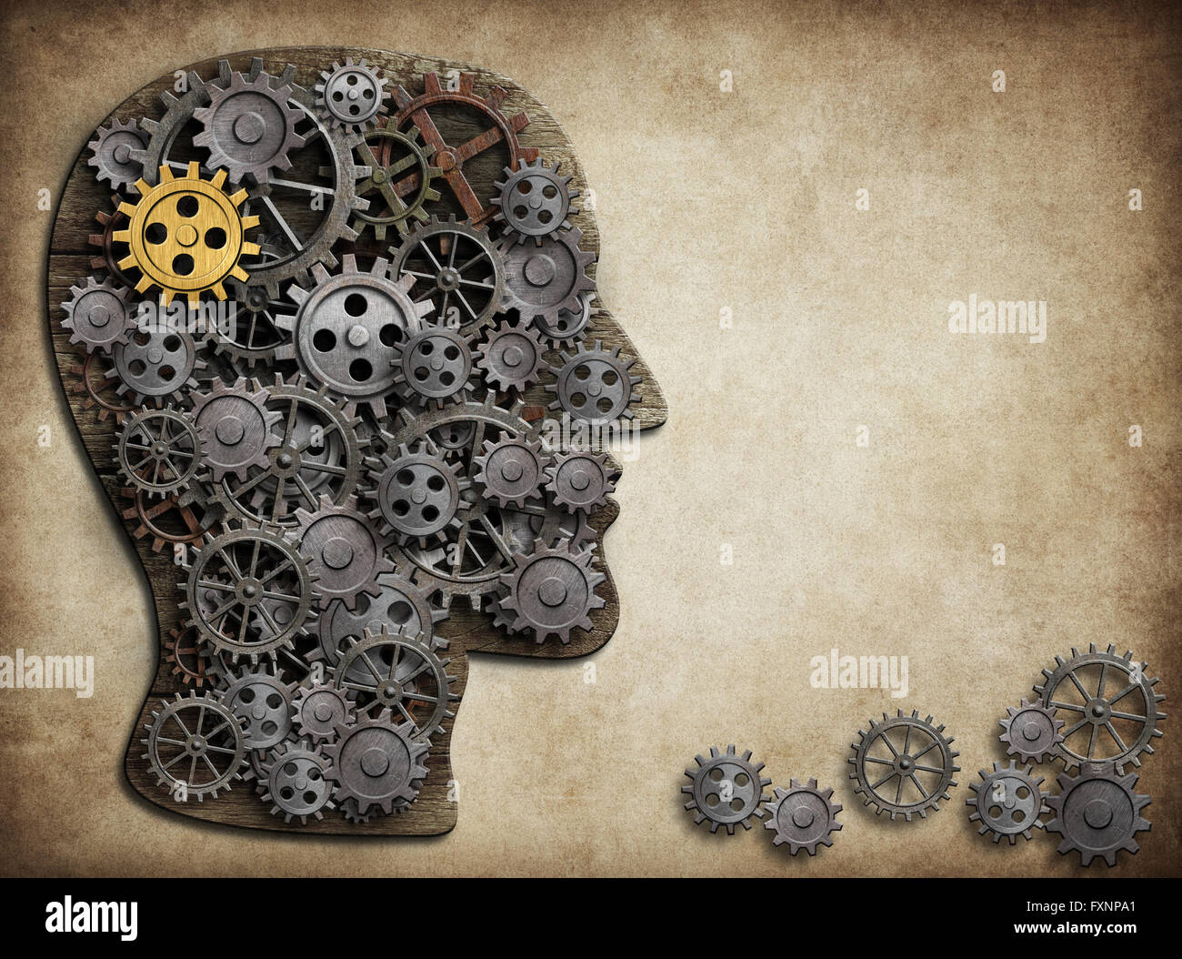 Brain gears and cogs, idea concept Stock Photo - Alamy