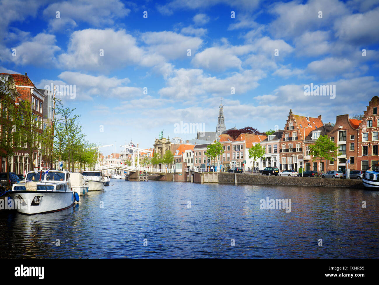 Spaarne river and old Haarlem Stock Photo - Alamy