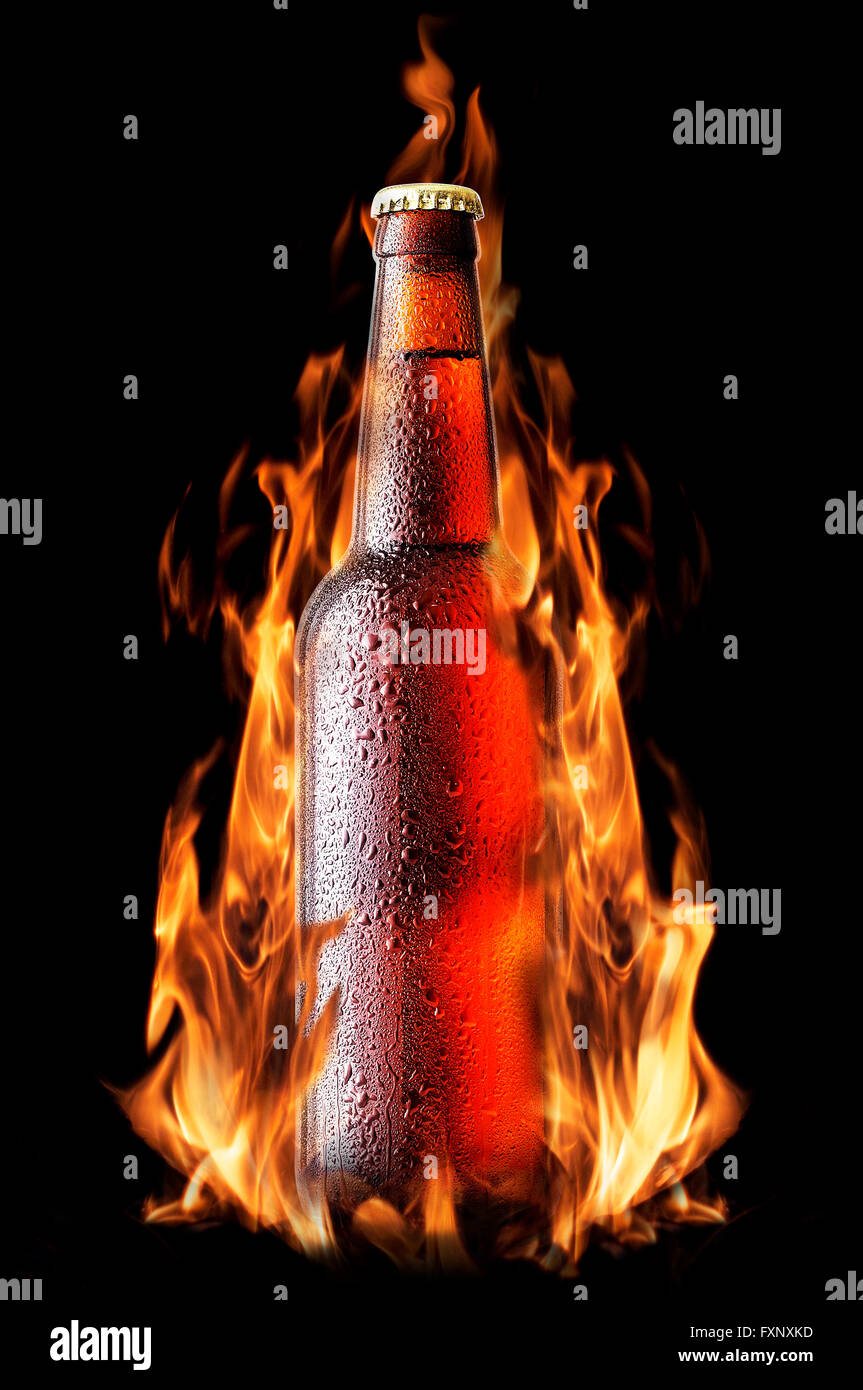 Beer bottle color fire hi-res stock photography and images - Alamy