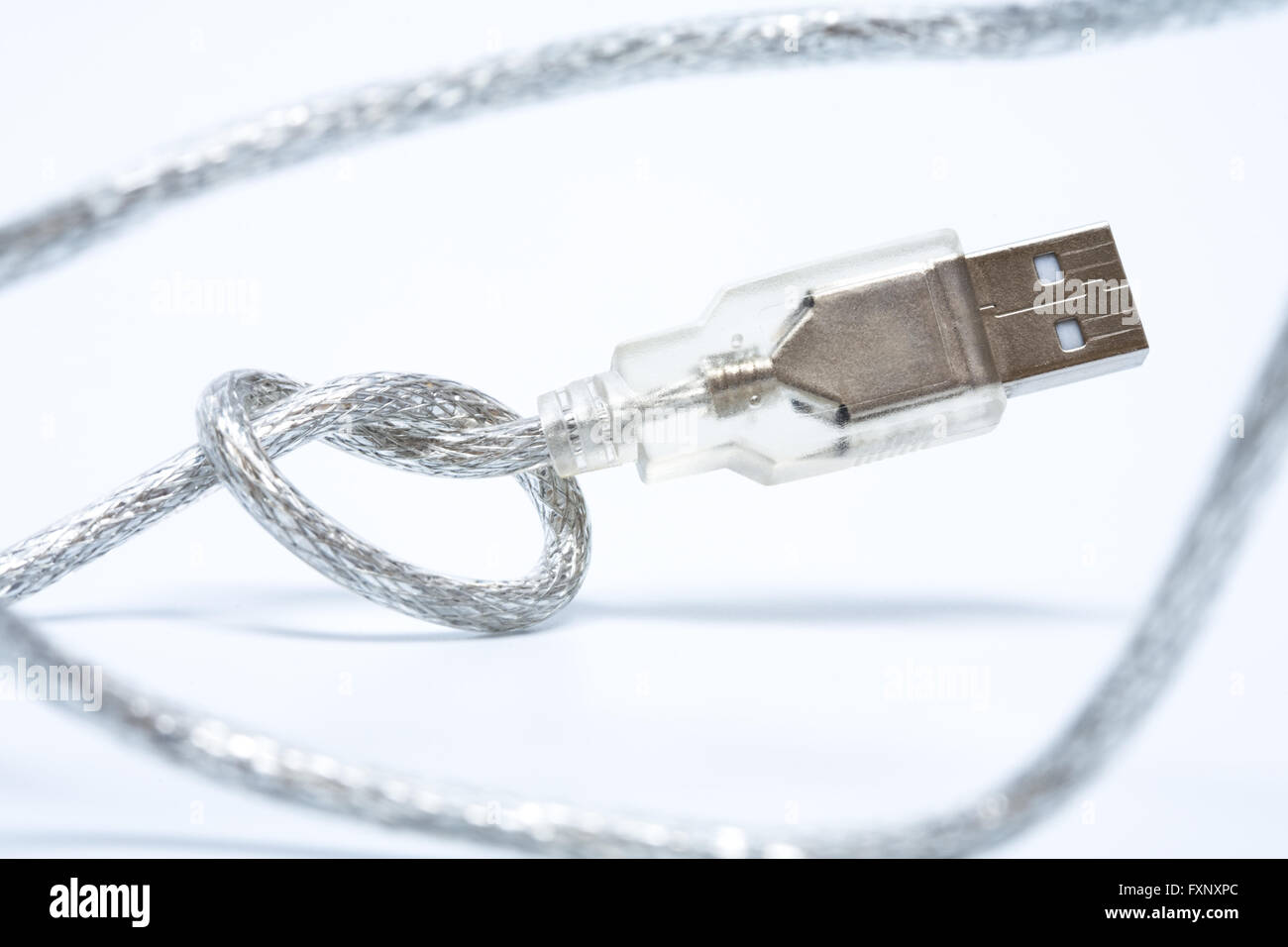 New wire USB on a grey background Stock Photo - Alamy