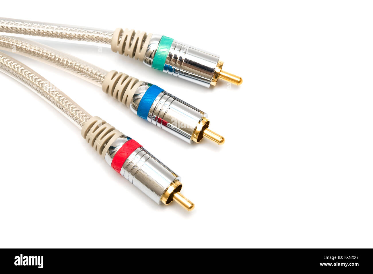 component video cable on a white background Stock Photo - Alamy