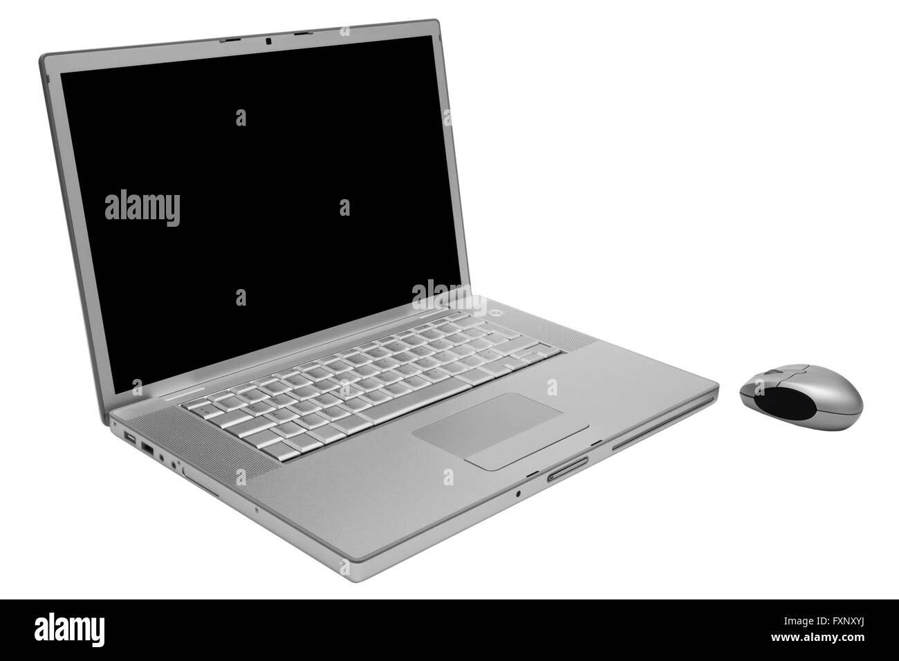 Modern and fashionable laptop with the wireless mouse Stock Photo - Alamy