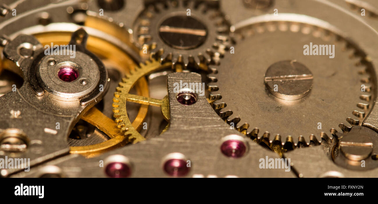 clockwork old mechanical watch, high resolution and detail Stock Photo ...