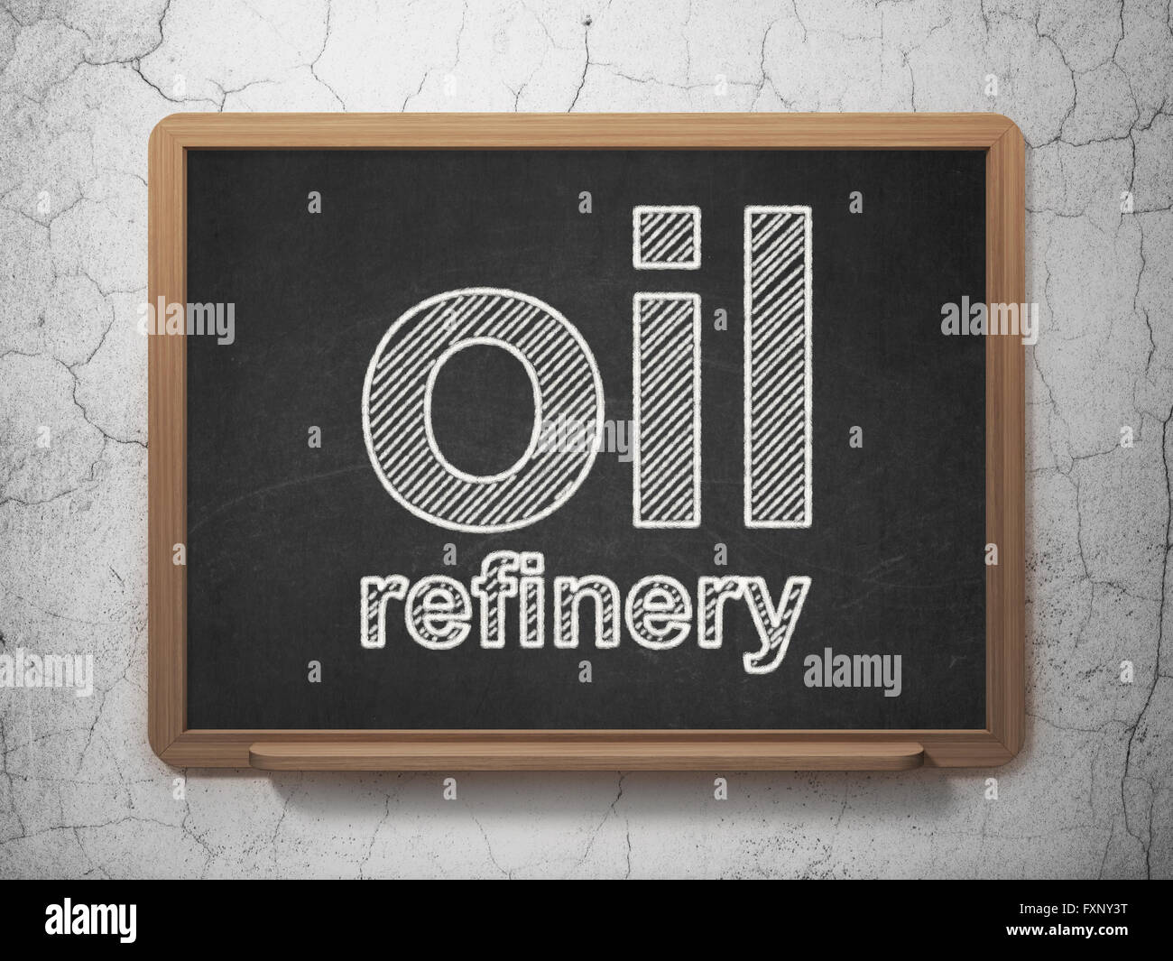 Manufacuring concept: Oil Refinery on chalkboard background Stock Photo ...