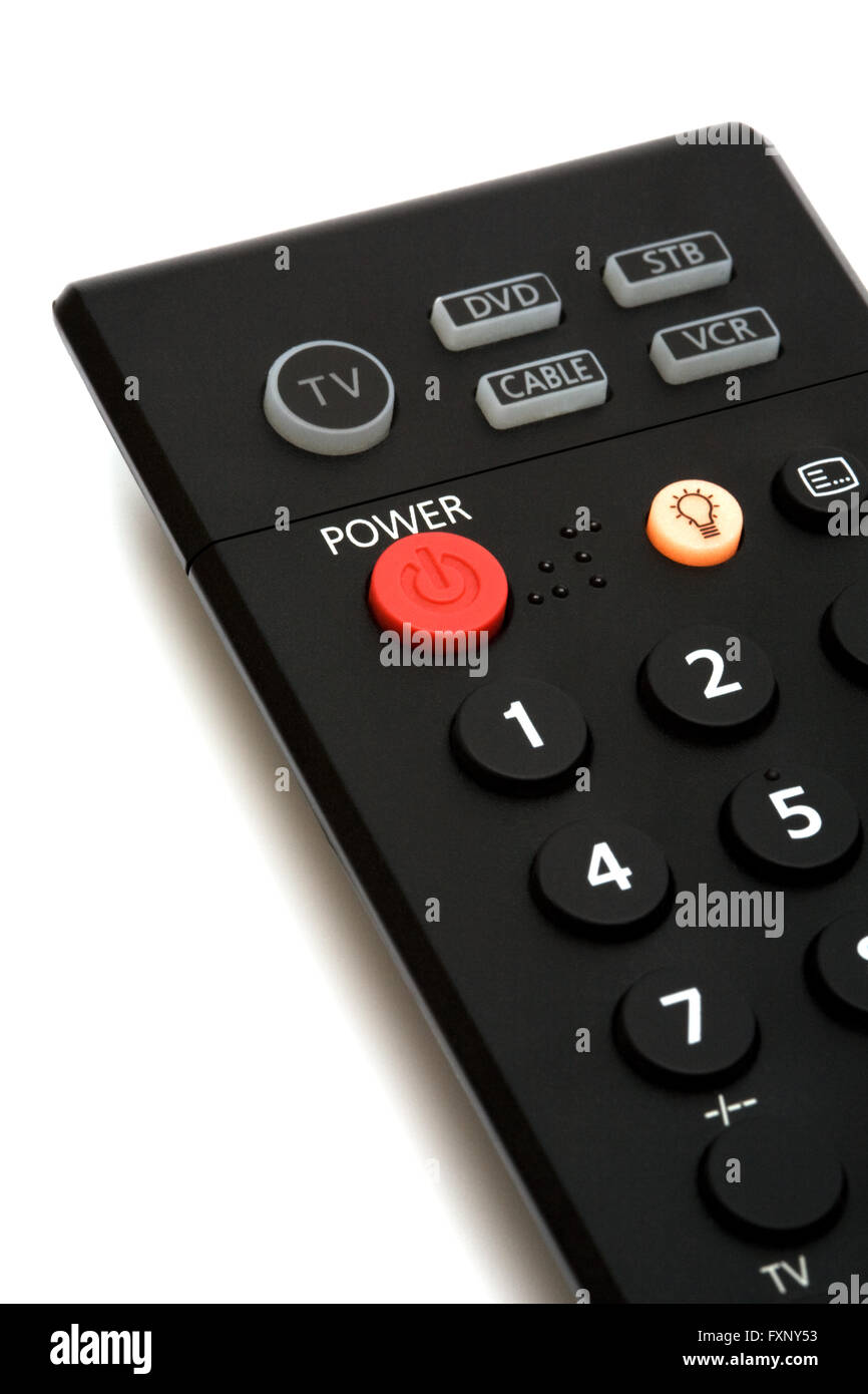 The red button of inclusion on a remote control Stock Photo - Alamy