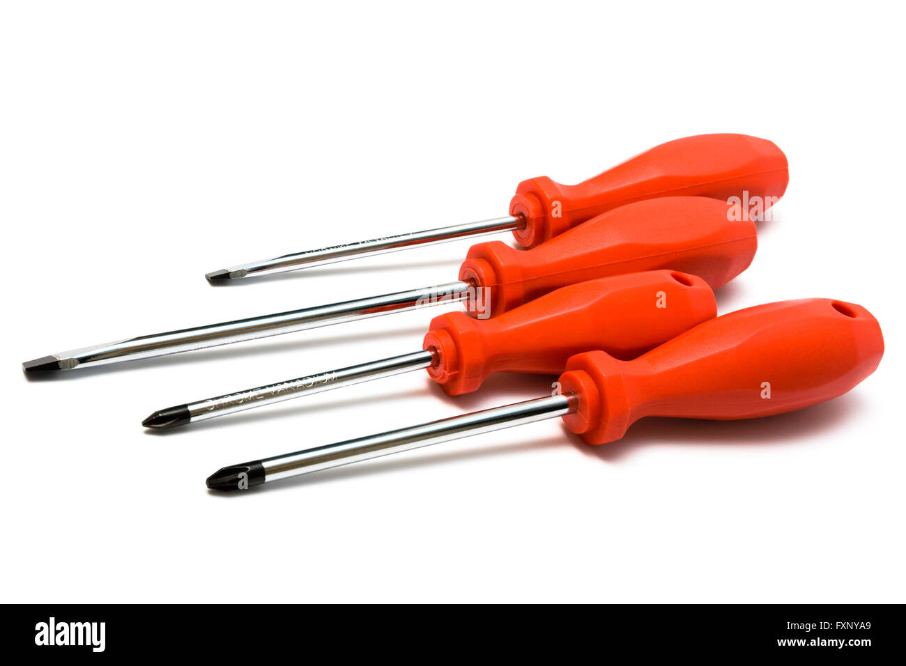 Set of steel screwdrivers on a white background Stock Photo - Alamy