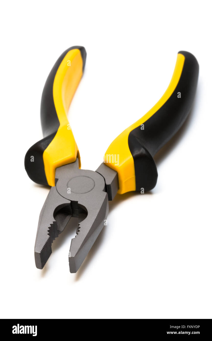 Modern and beautiful pliers on a white background Stock Photo - Alamy