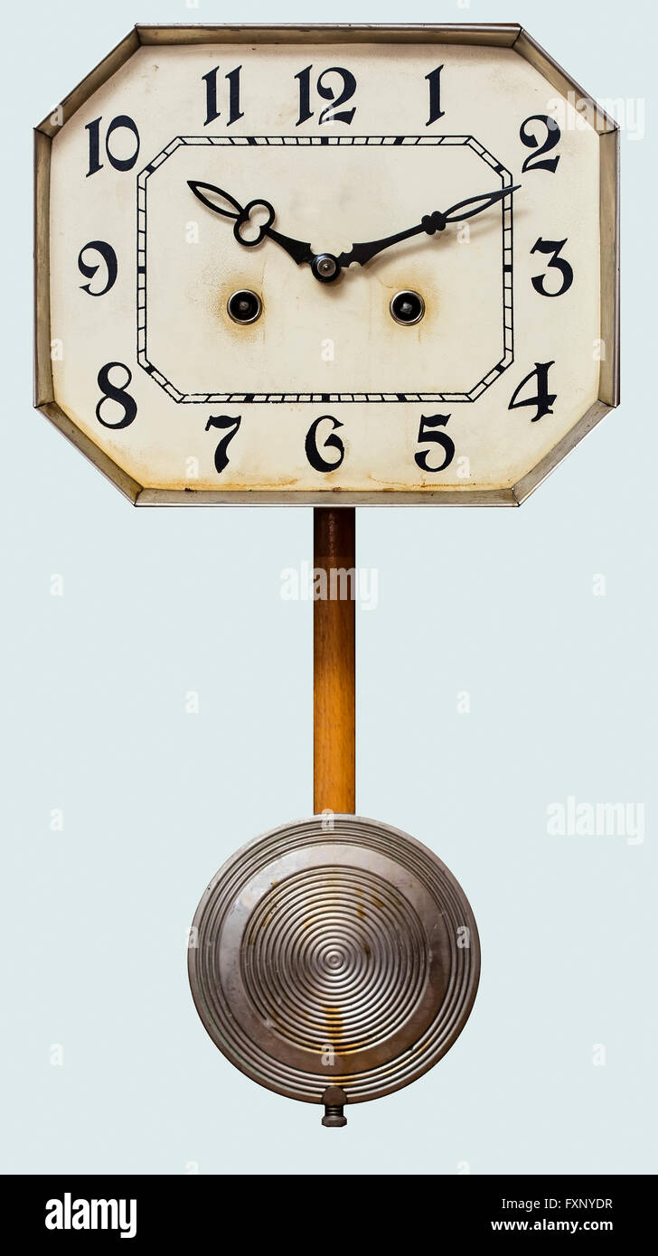 vintage antique clock with pendulum Stock Photo - Alamy