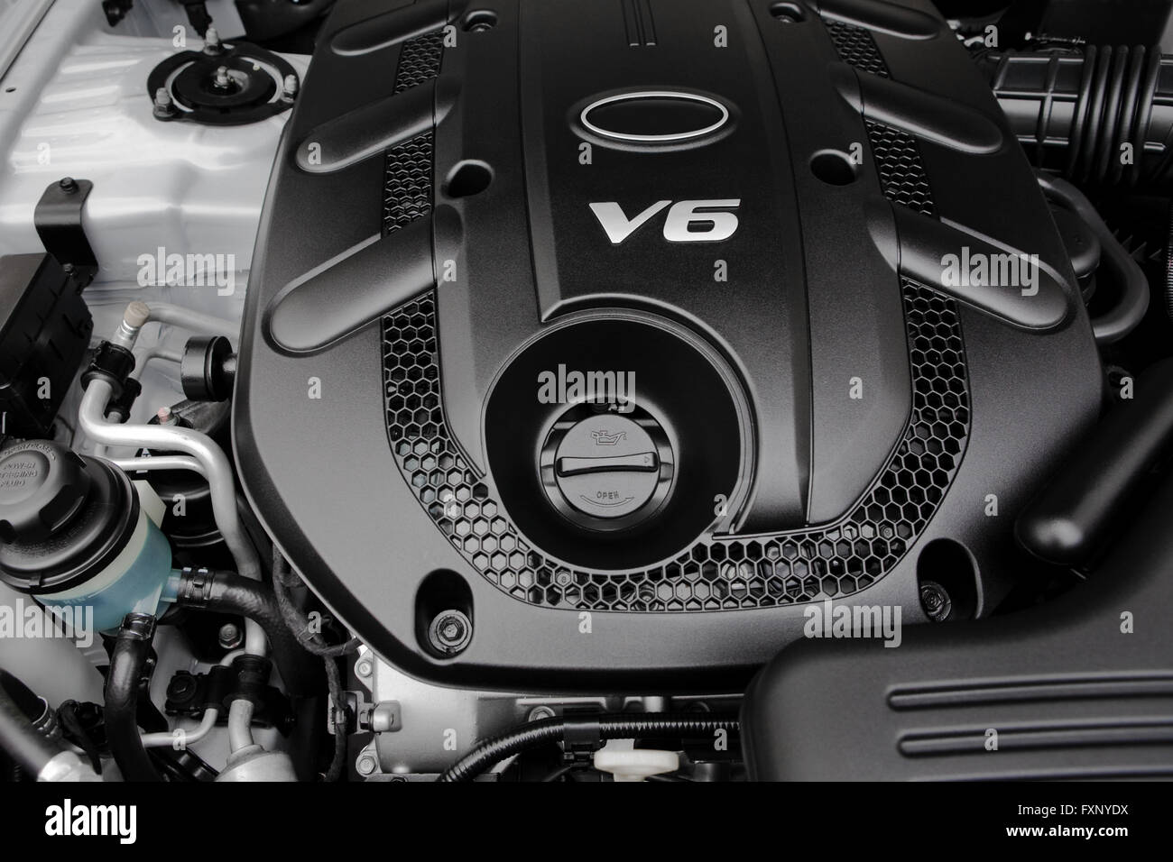 The powerful engine of the modern car Stock Photo - Alamy