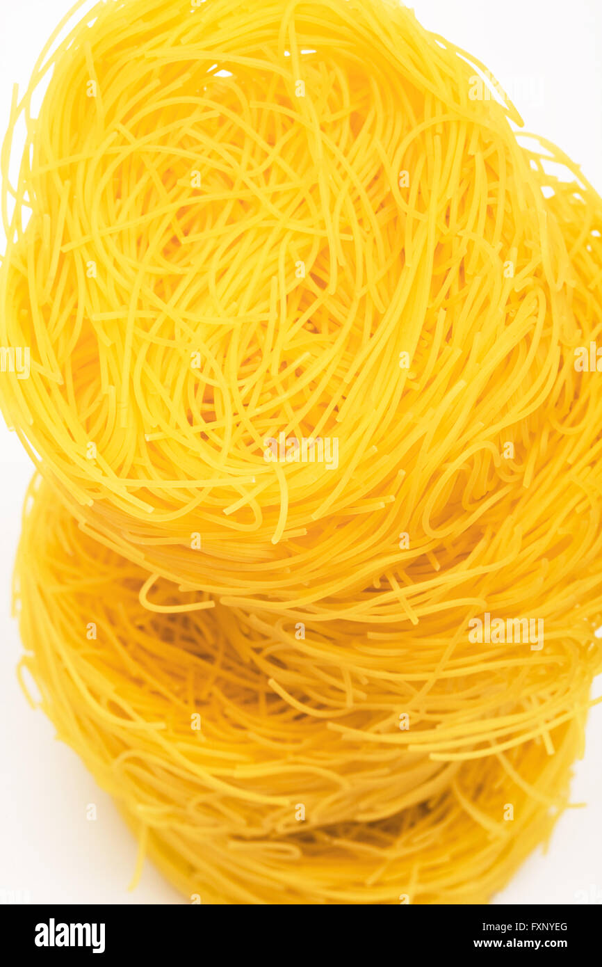 Different beautiful pasta on a white background Stock Photo - Alamy