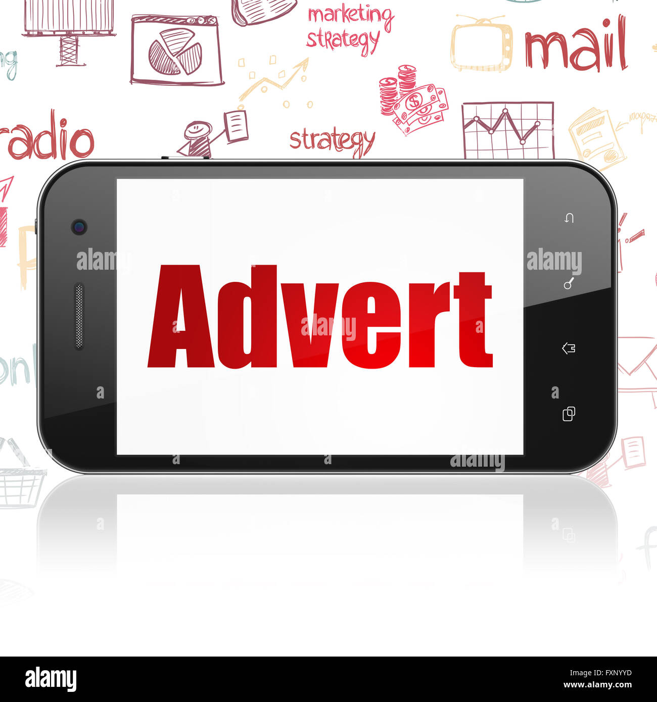 Advertising concept: Smartphone with Advert on display Stock Photo - Alamy