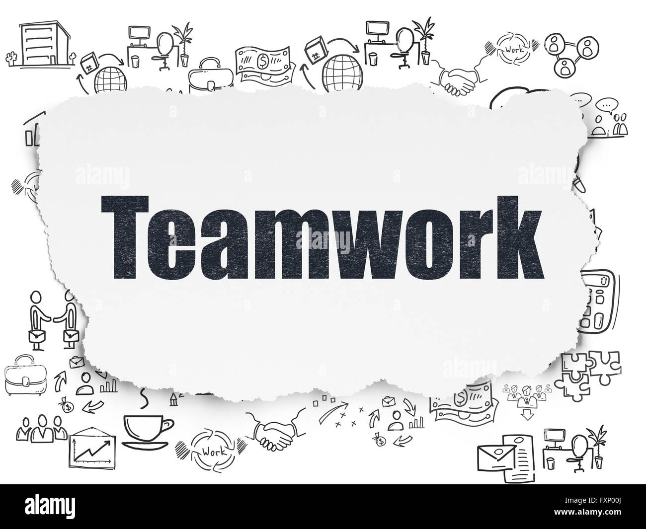 Finance concept: Teamwork on Torn Paper background Stock Photo - Alamy
