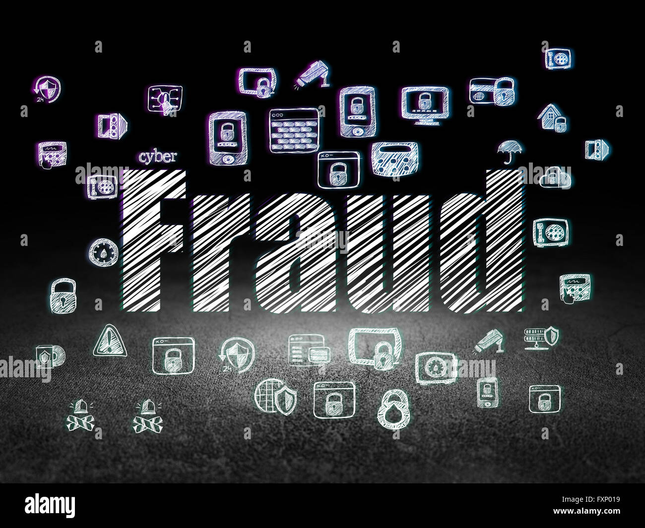 Safety concept: Fraud in grunge dark room Stock Photo - Alamy