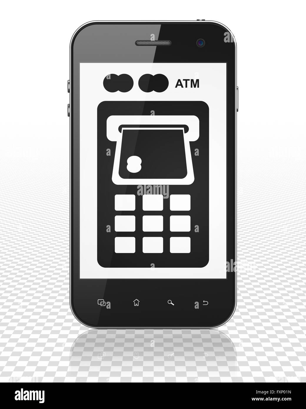 Money concept: Smartphone with ATM Machine on display Stock Photo - Alamy