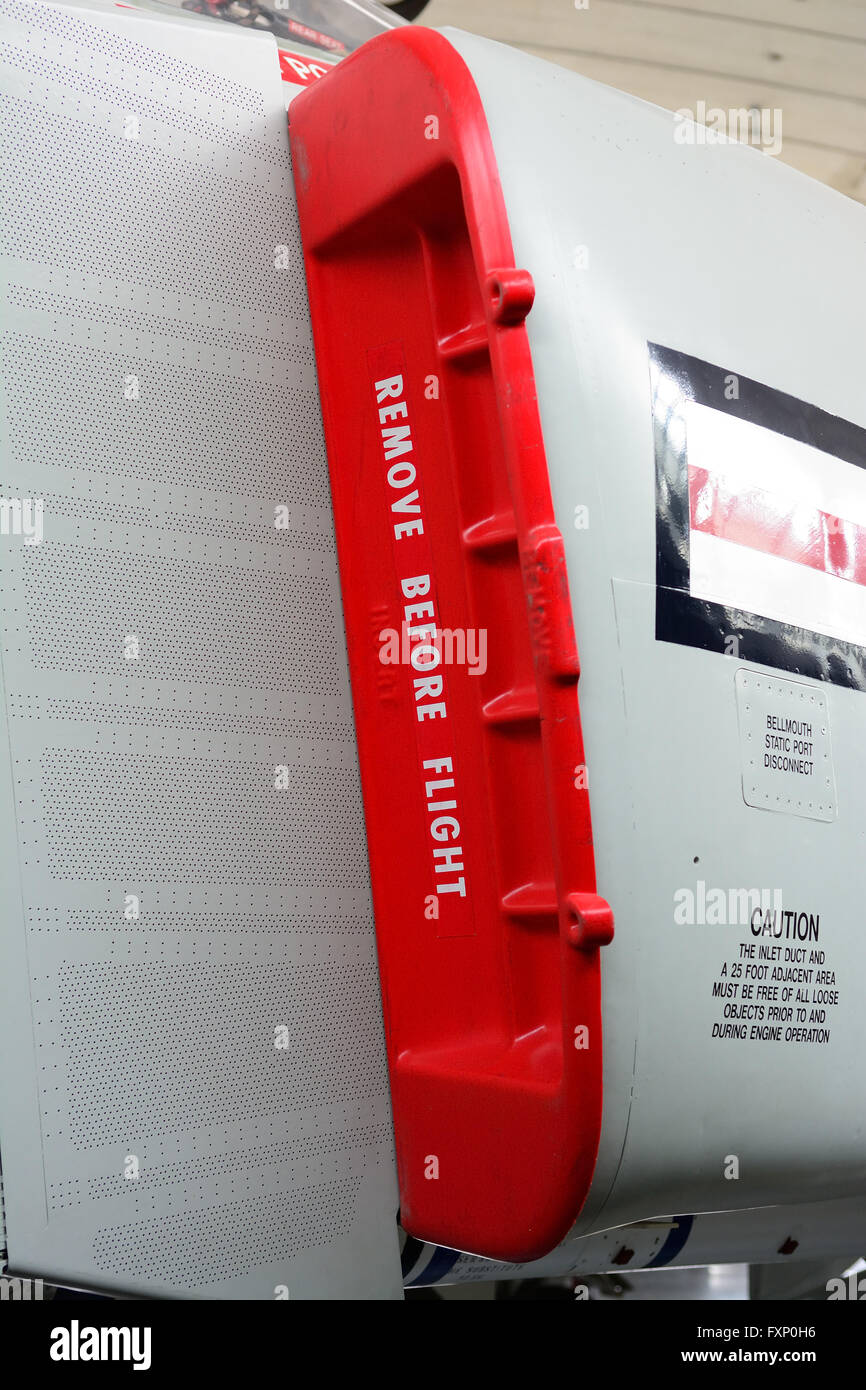 cover over air intake of Jet Fighter Aircraft at Imperial War Museum ...