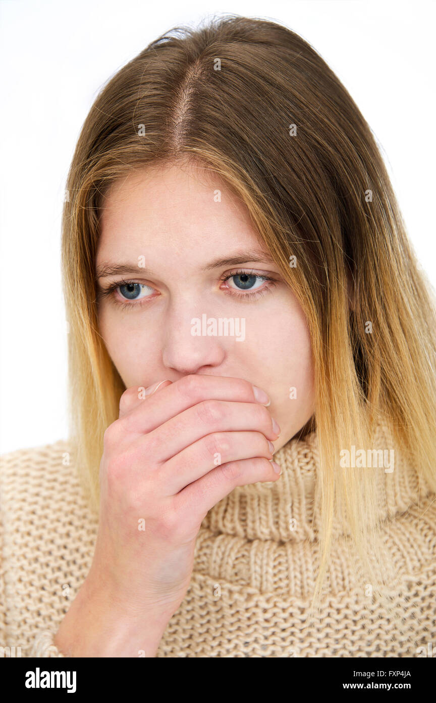 Woman coughing hi-res stock photography and images - Alamy