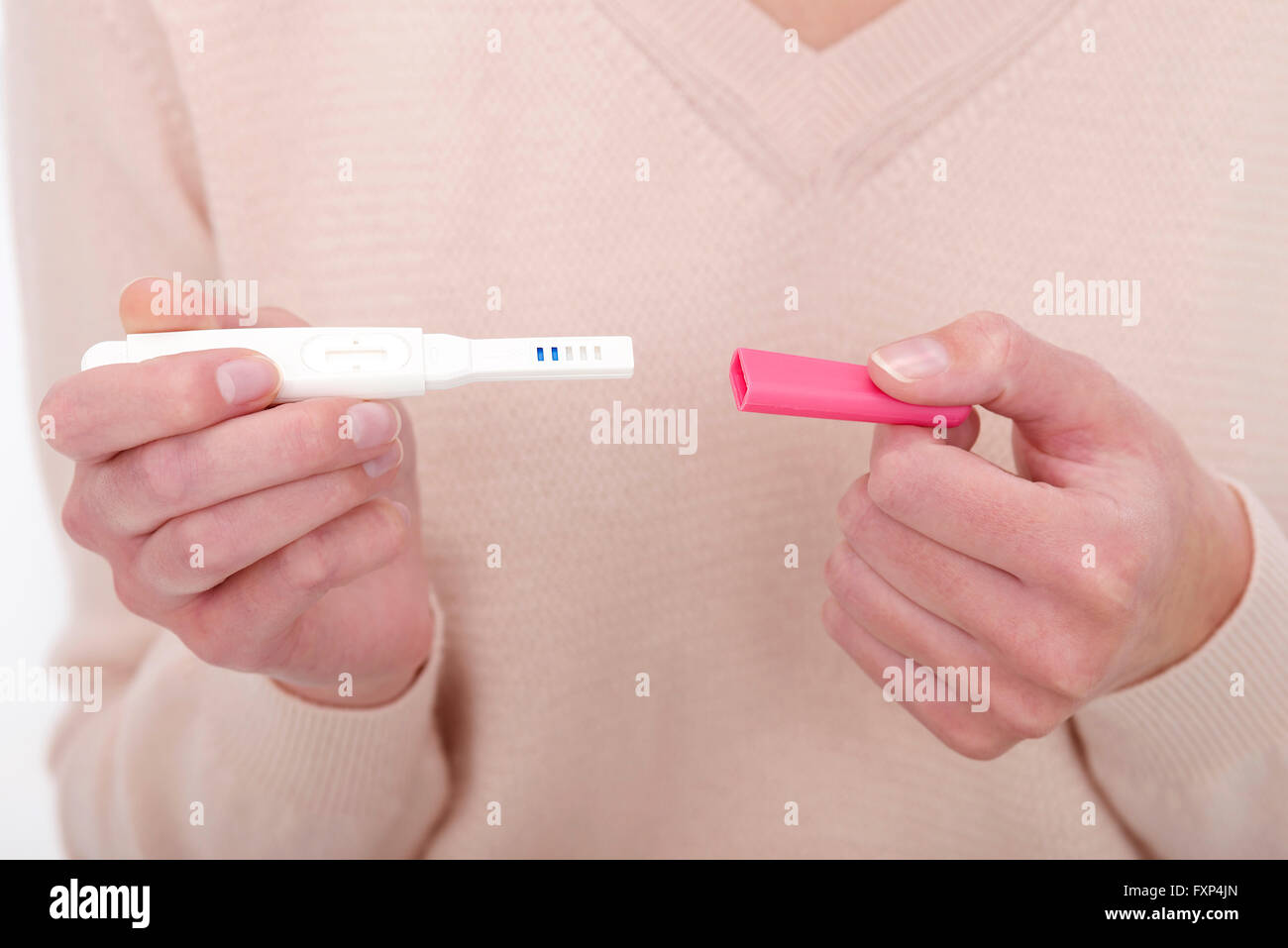 Woman pregnancy test cropped hi-res stock photography and images - Alamy