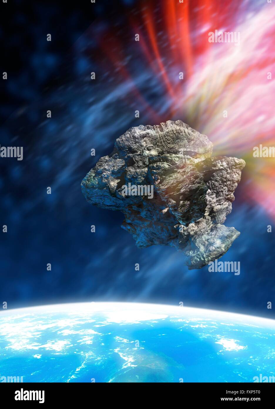Asteroid in space, computer artwork Stock Photo - Alamy