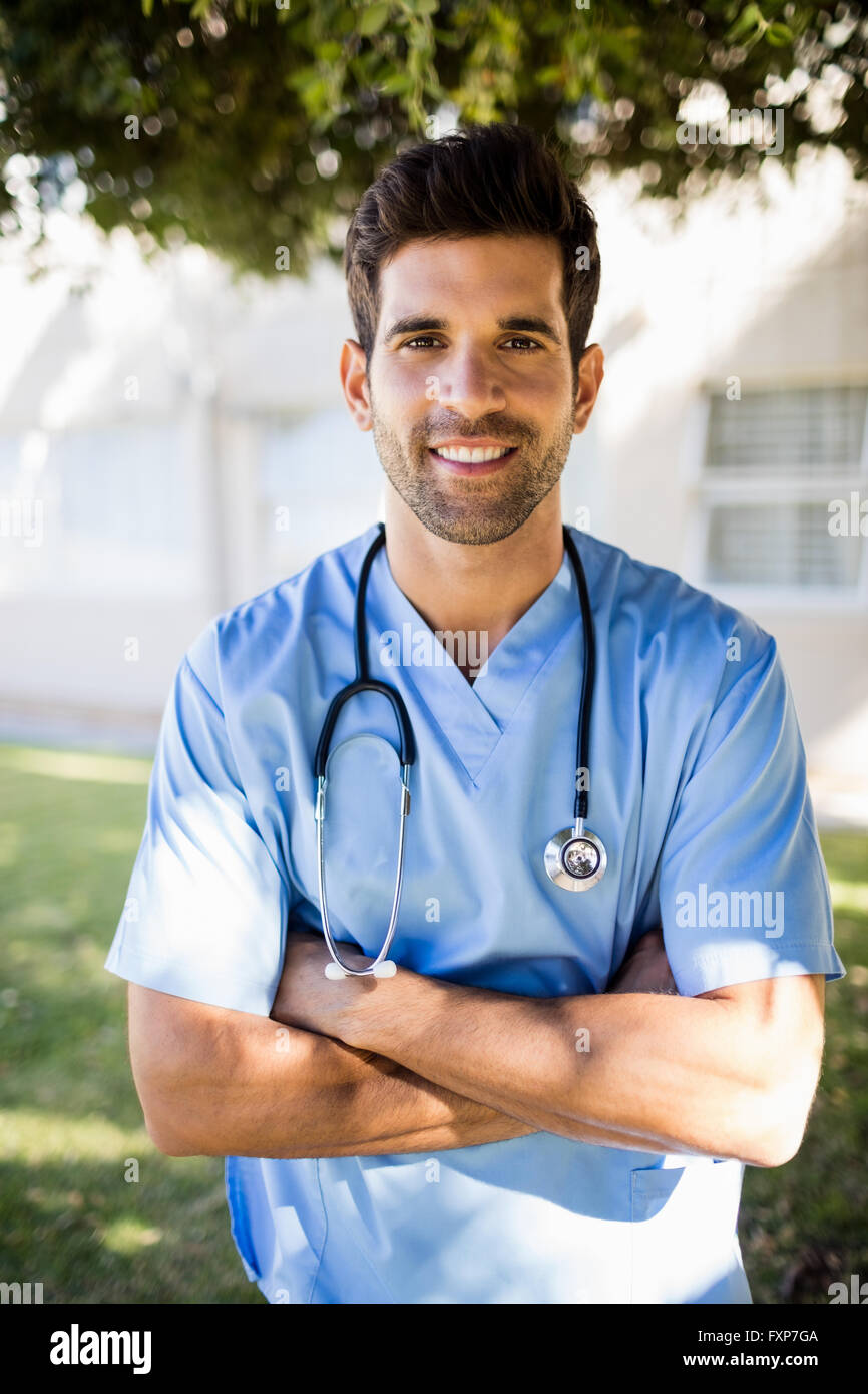 Nurse standing and posing Stock Photo - Alamy