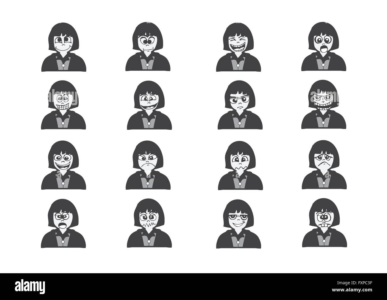 Cartoon faces Set drawing illustration Stock Vector Image & Art - Alamy