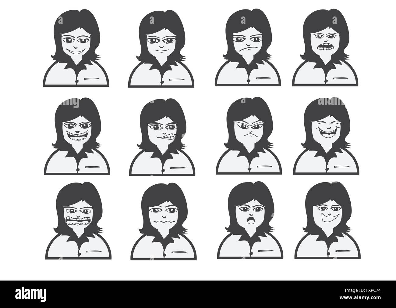 Cartoon faces Set drawing illustration Stock Vector Image & Art - Alamy