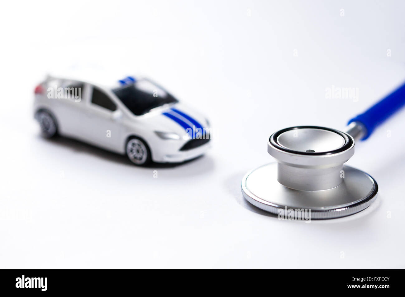 Stethoscope with car (Selective Focus) Diagnosis and repair of vehicles ...