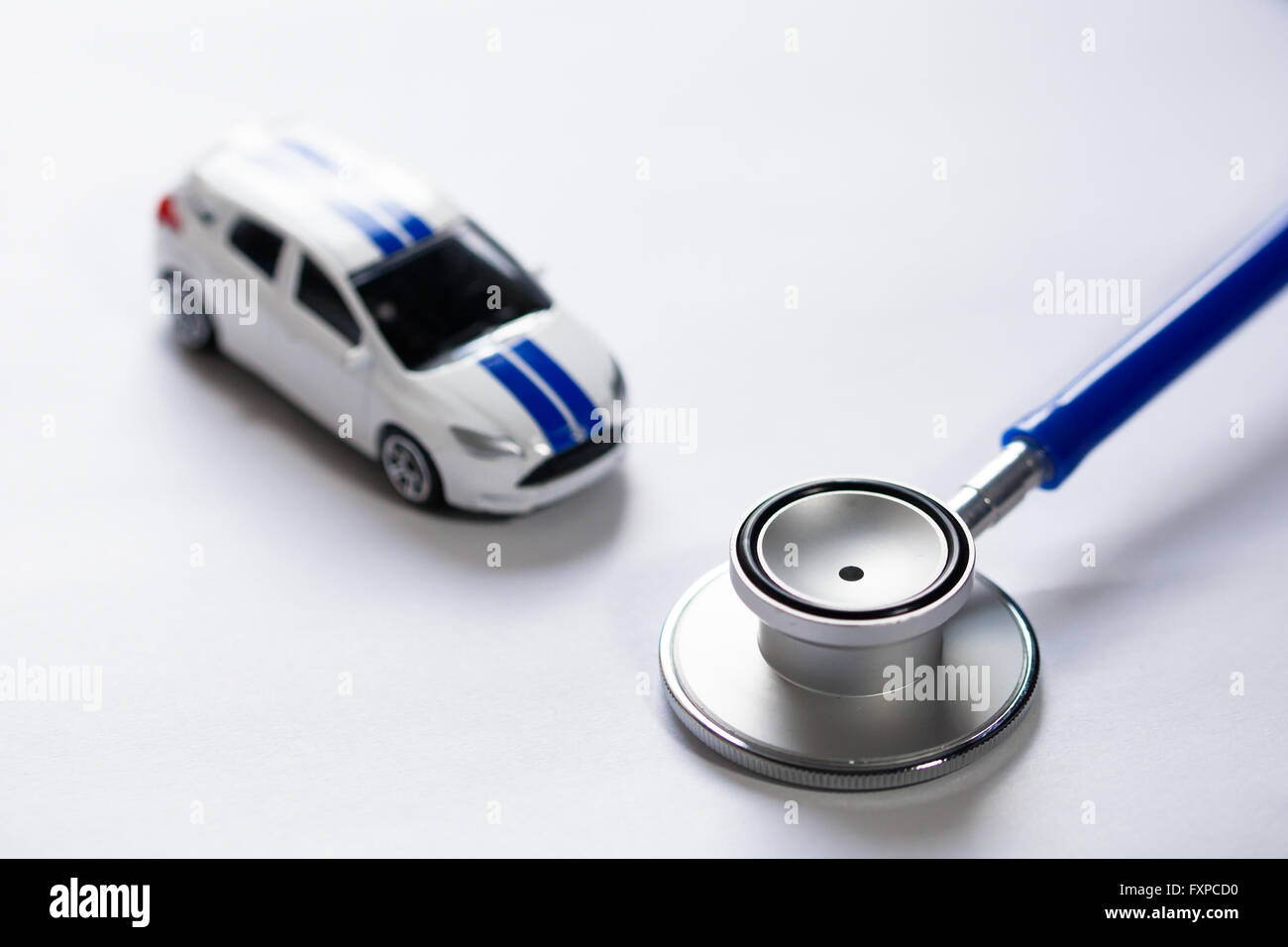 Stethoscope with car (Selective Focus) Diagnosis and repair of vehicles ...
