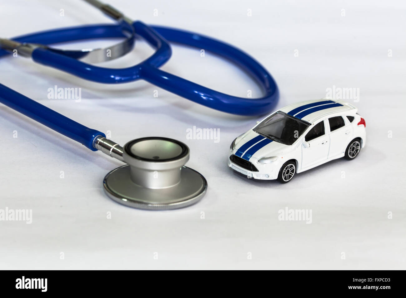 Stethoscope with car (Selective Focus) Diagnosis and repair of vehicles ...
