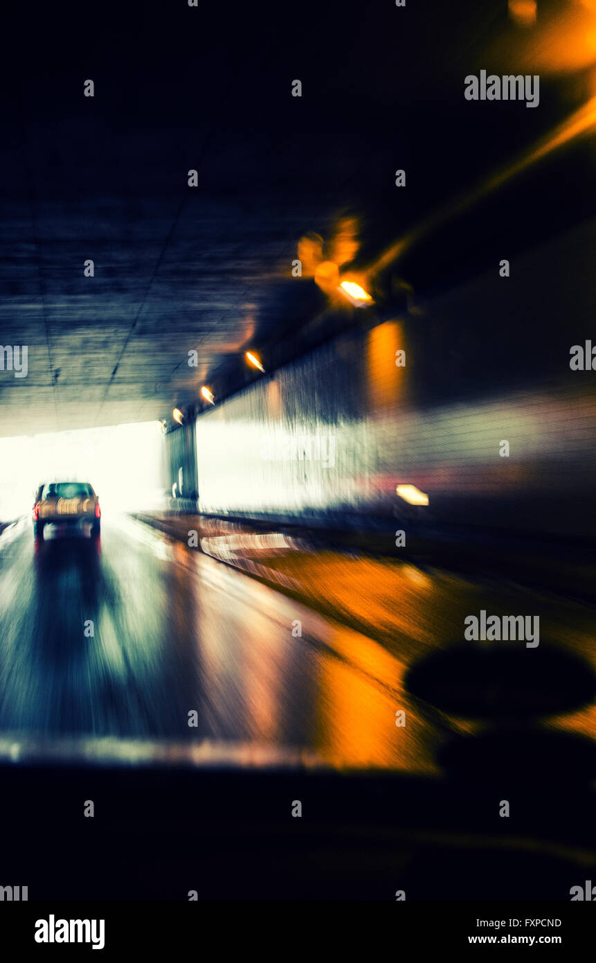 Driving in the tunnel Stock Photo - Alamy
