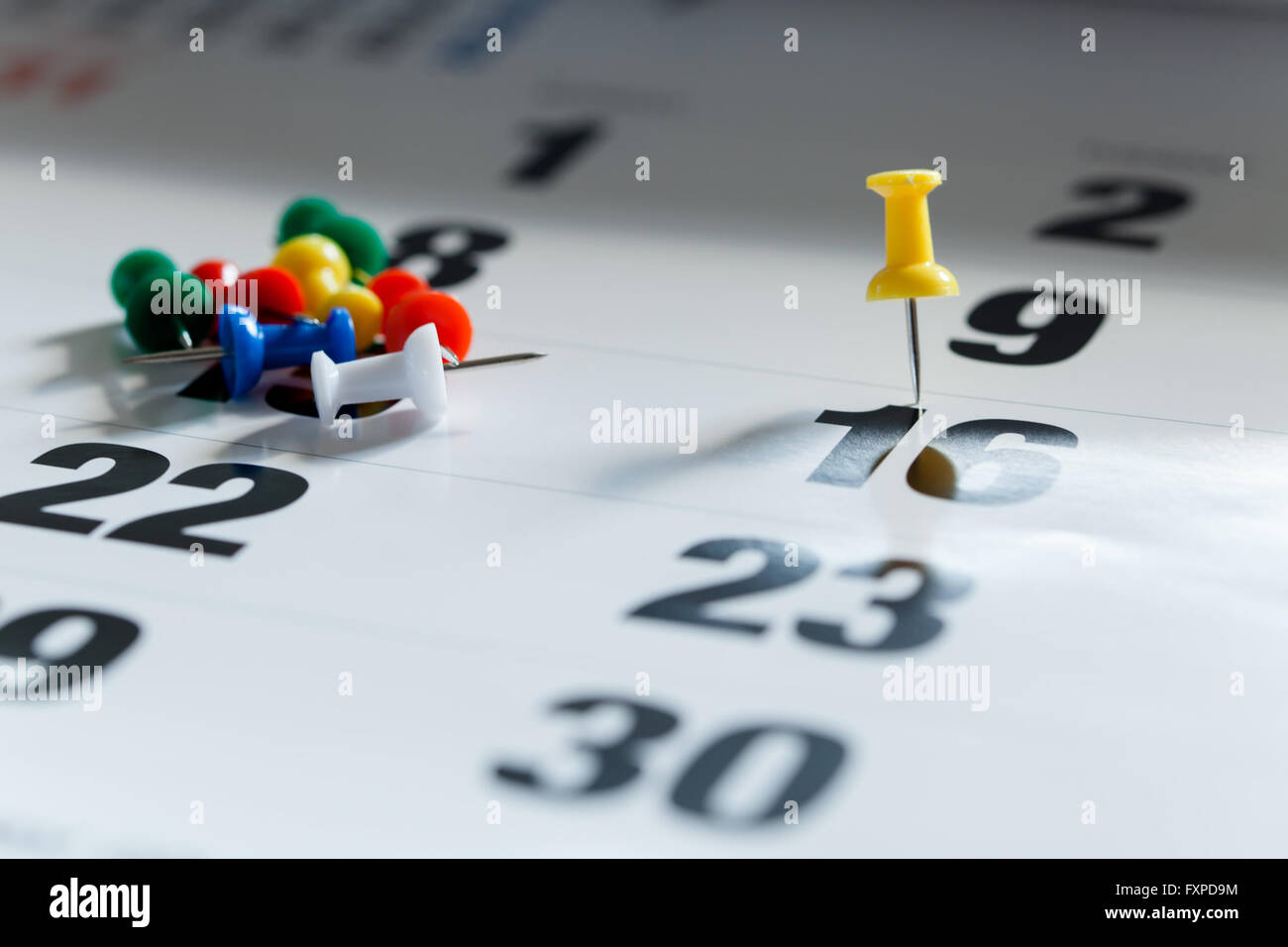 Pushpins and calendar hi-res stock photography and images - Alamy
