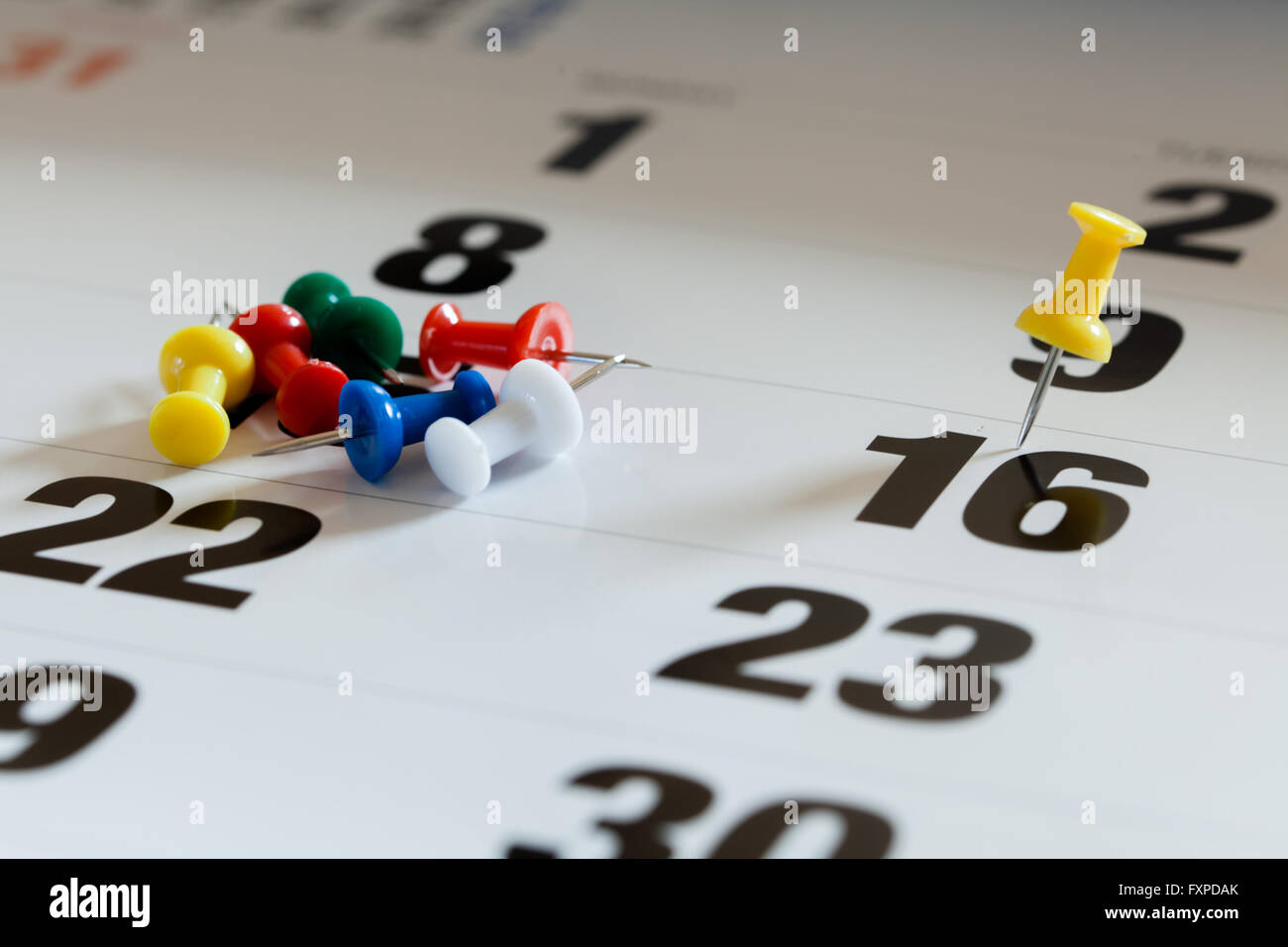 Pushpins and calendar hi-res stock photography and images - Alamy