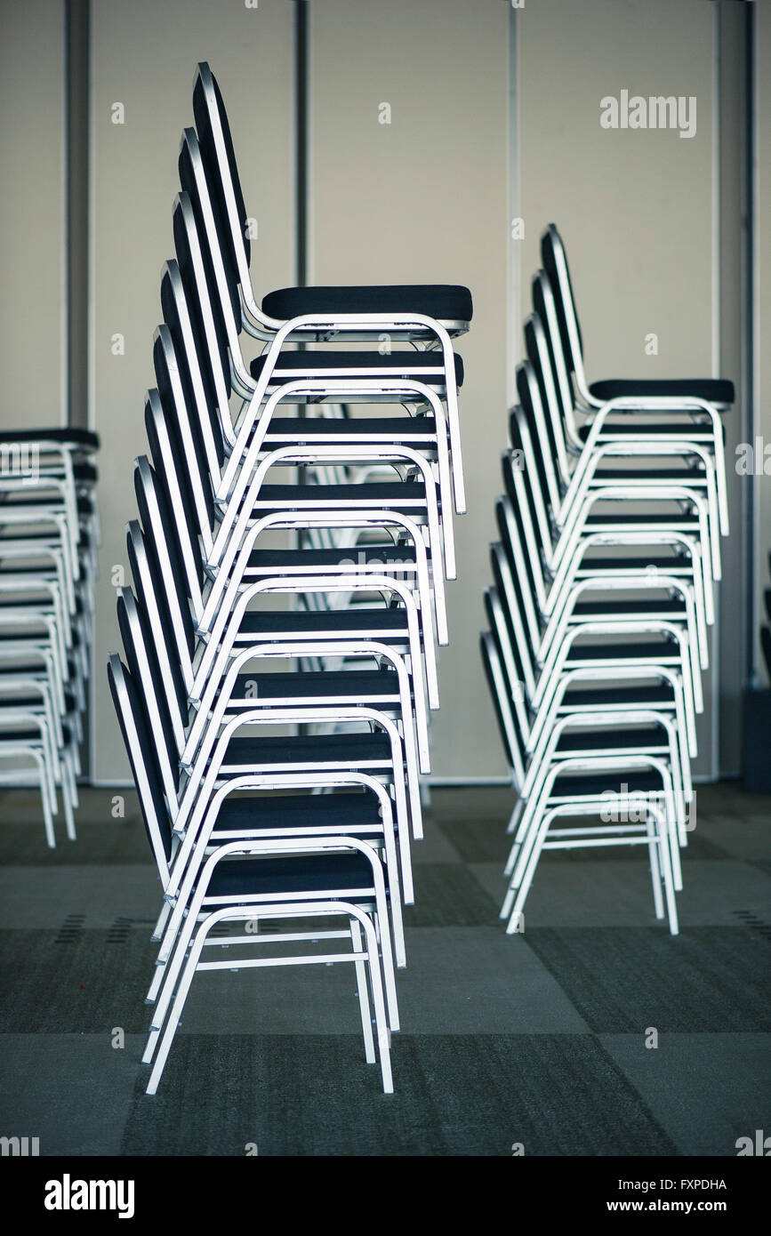 Stacks of chairs Stock Photo - Alamy