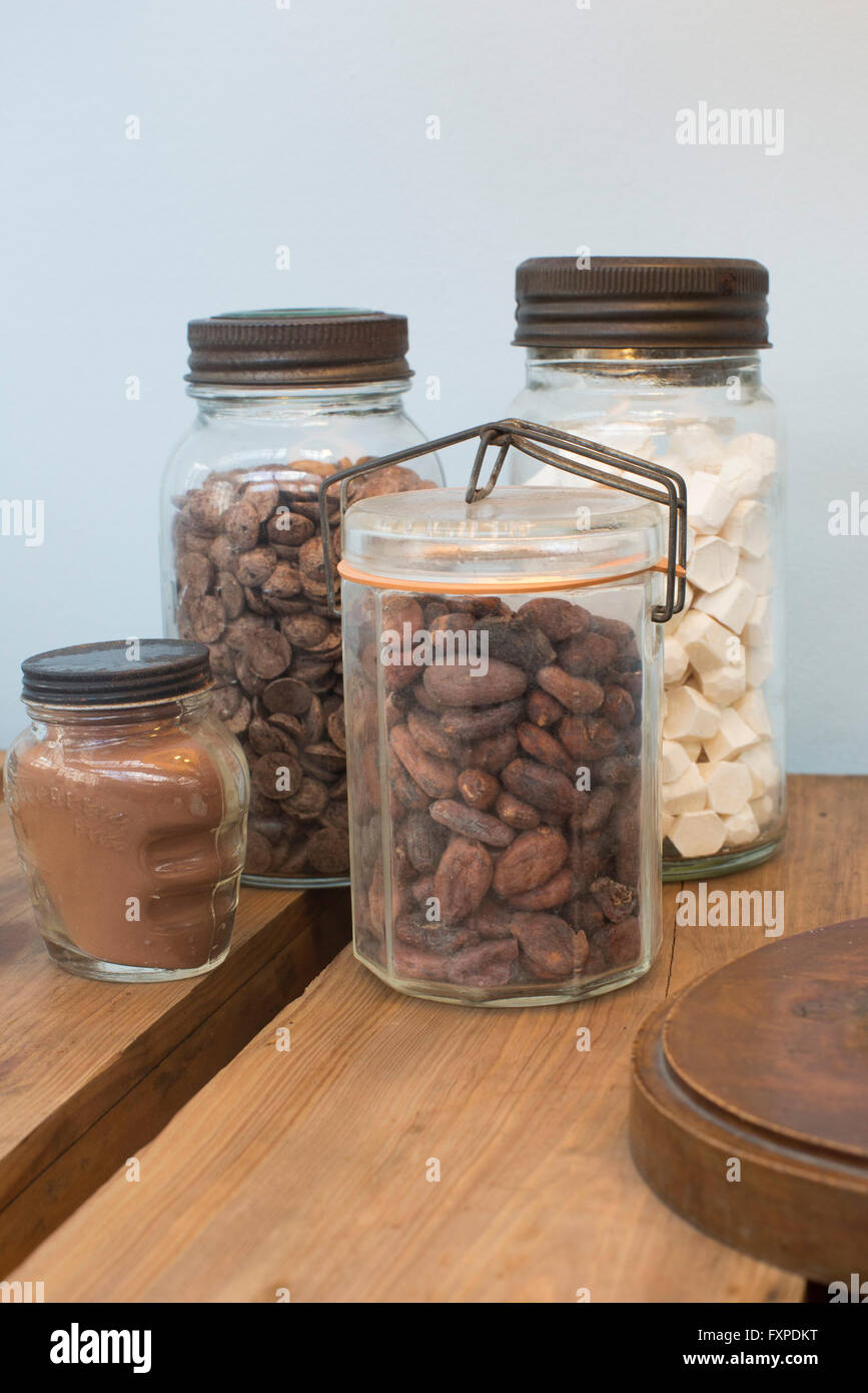 Baking ingredients in glass jar Stock Photo - Alamy