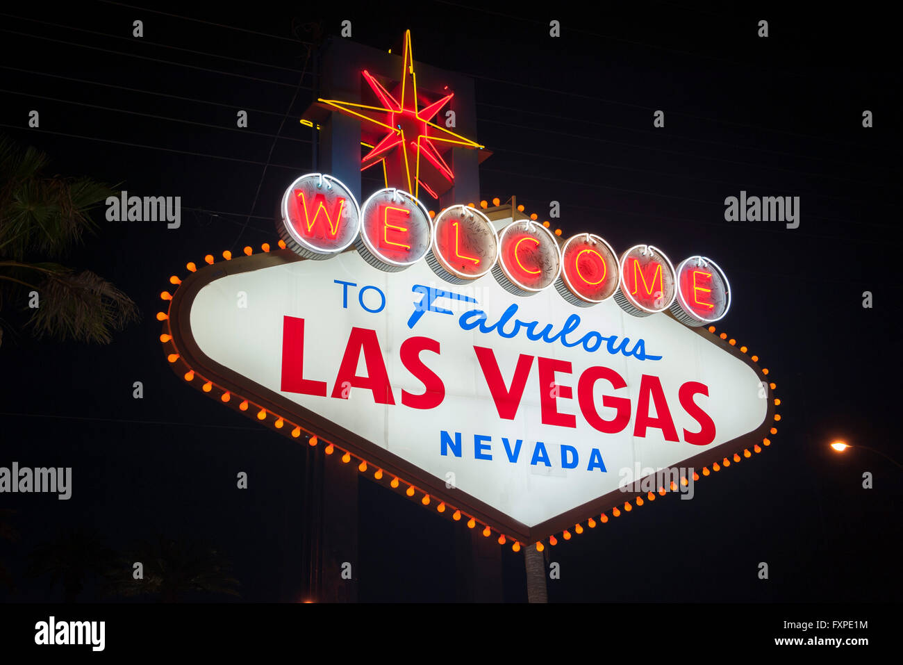 Illuminated welcome sign, Las Vegas, Nevada, USA Stock Photo - Alamy