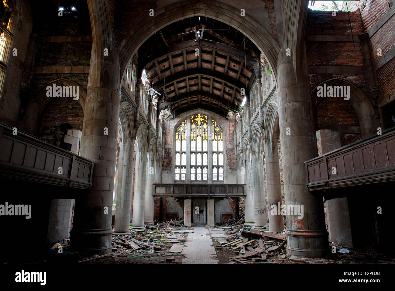 City Methodist Church, an abandoned gothic church in Gary, Indiana, USA ...