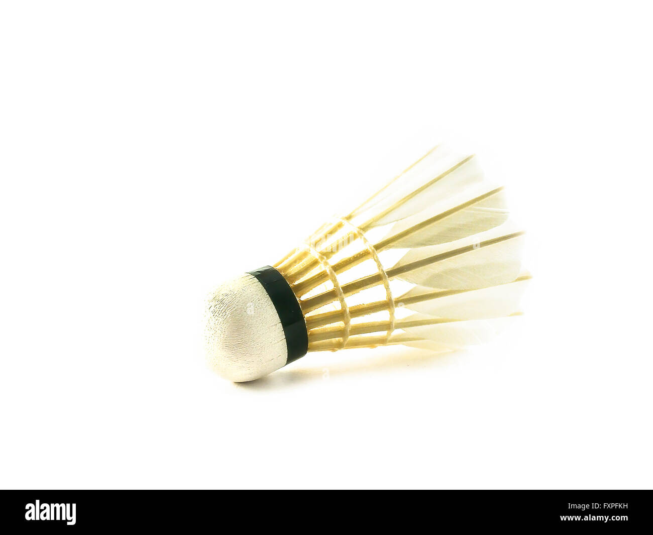 Shuttlecock on white background Stock Photo - Alamy