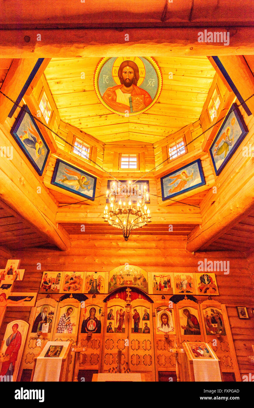 The iconic wooden church of Nellim Stock Photo - Alamy