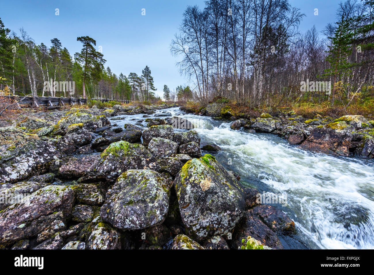 The river diverted around the Log Flume Stock Photo - Alamy