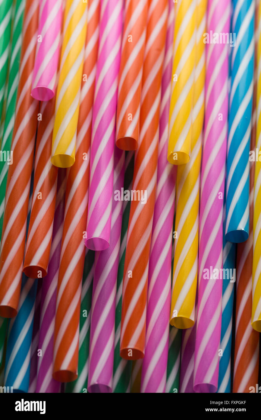 High resolution image showing several colored drinking straws Stock ...