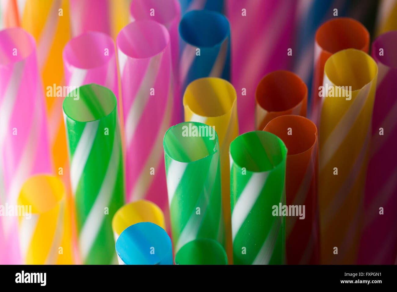 High resolution image showing several colored drinking straws Stock ...