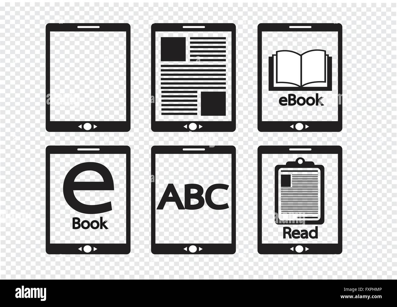 E-book reader and e-reader icons set Stock Vector Image & Art - Alamy