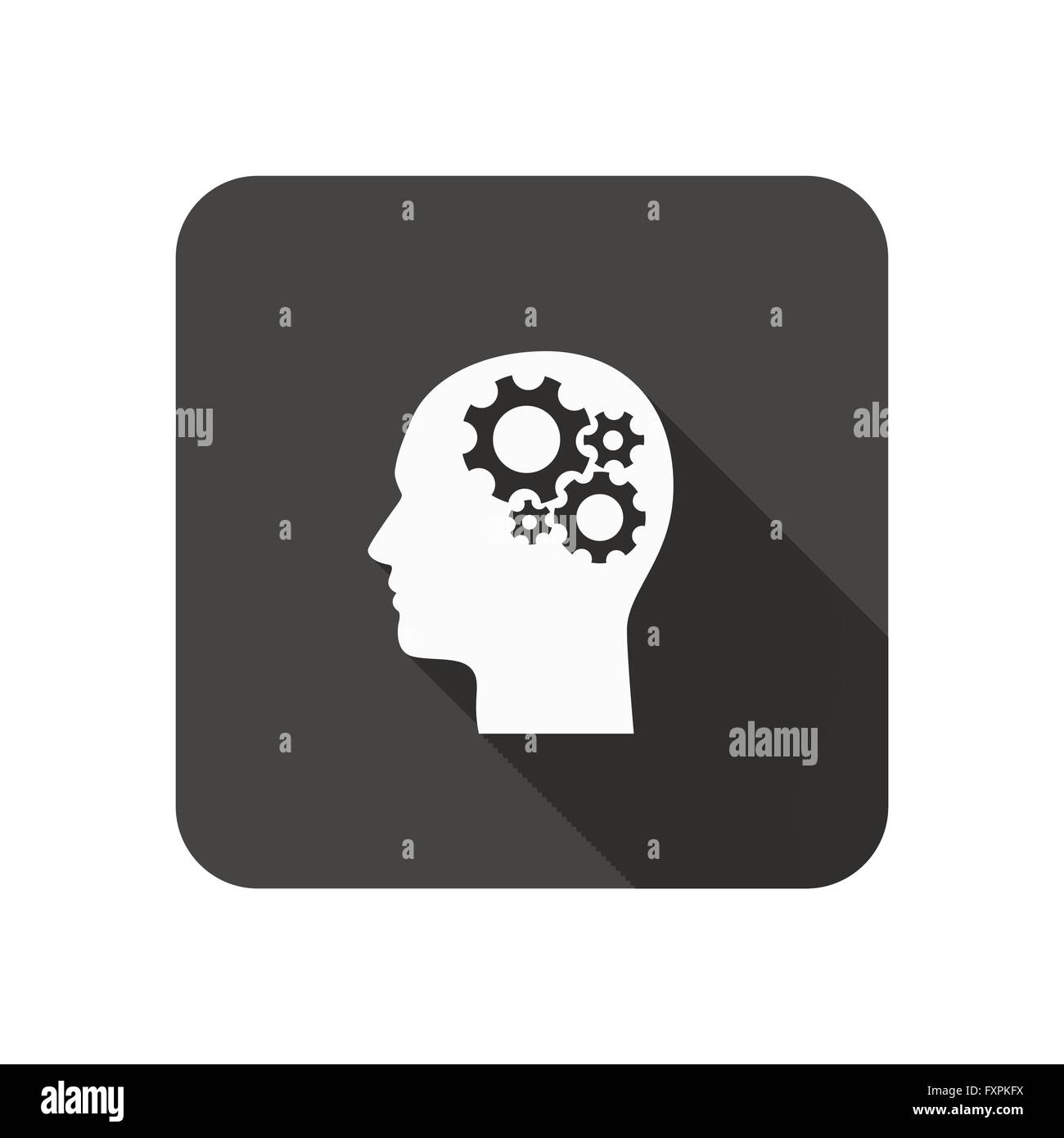 Head profile gear thinking Stock Vector Images - Alamy