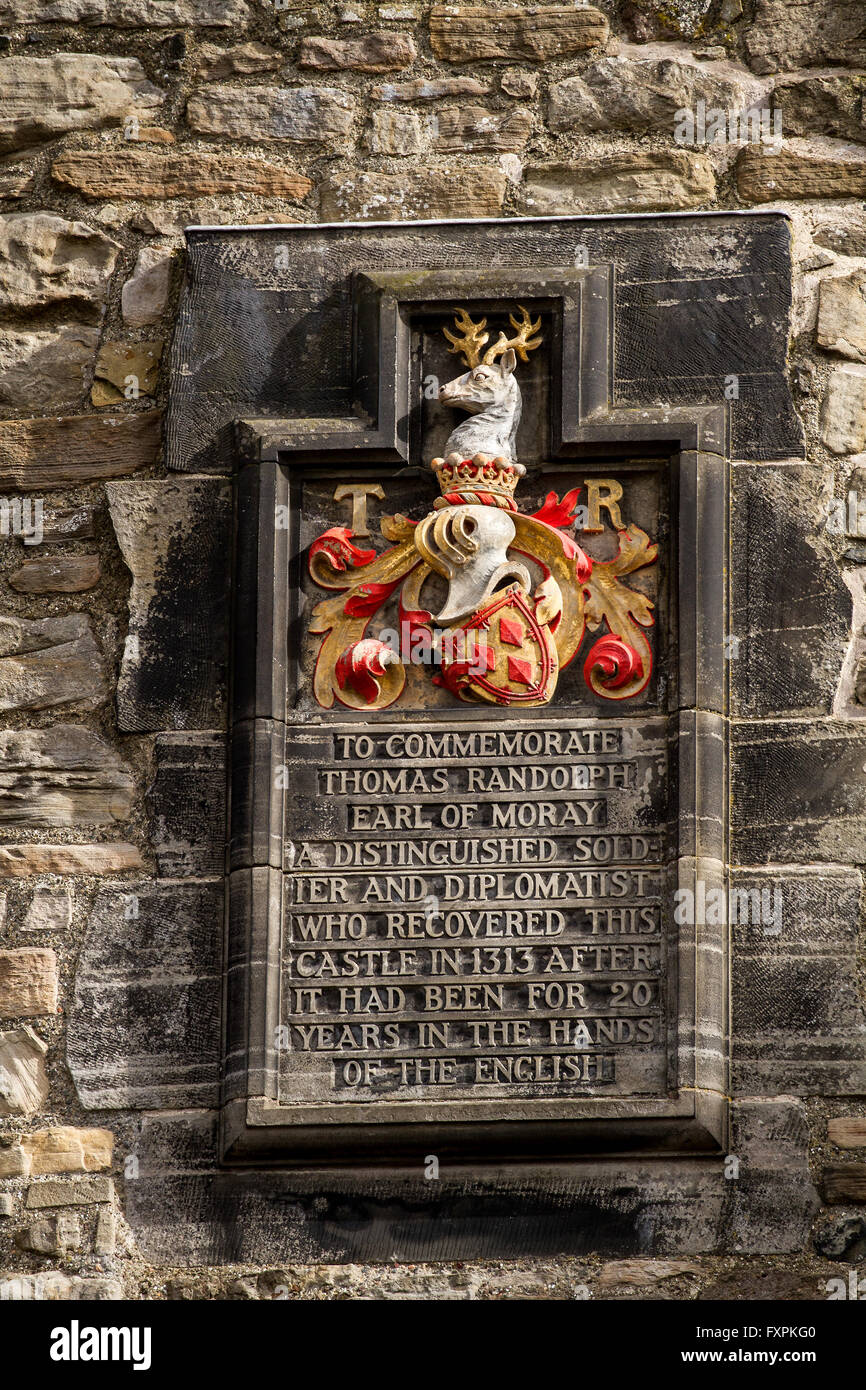 Inscription to commemorate Thomas Randolph the Earl of Moray on the ...