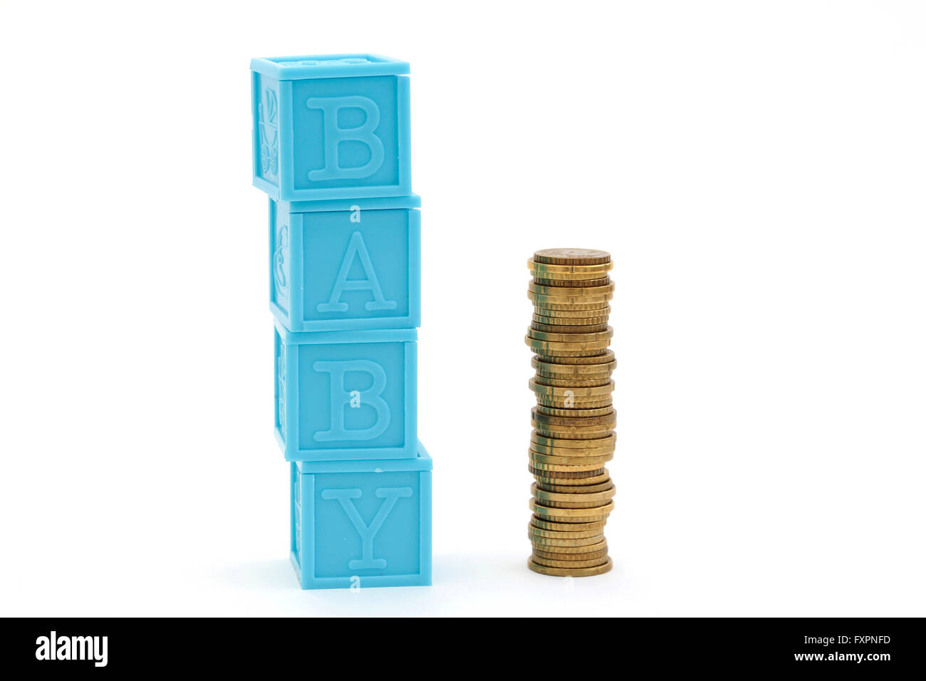 Alphabet blocks, money hi-res stock photography and images - Alamy