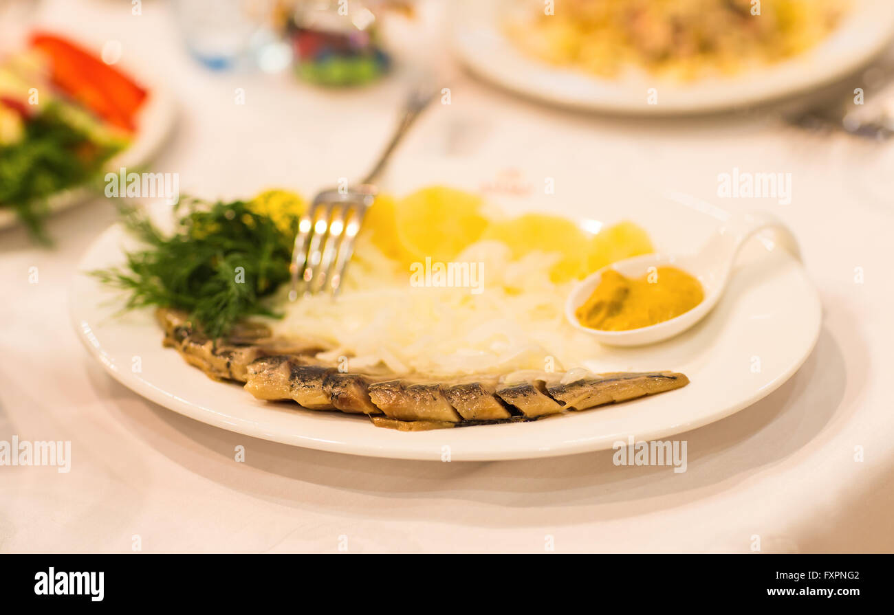 Assorted fish on a plate Stock Photo - Alamy
